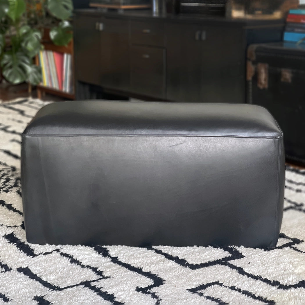 Custom Rectangular Leather Ottoman – Handmade Modern Leather Bench, Co ...
